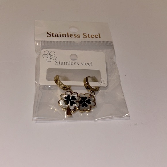 Jewelry | Vintage Style Four Leaf Clover Flower Titanium Steel Gold ...